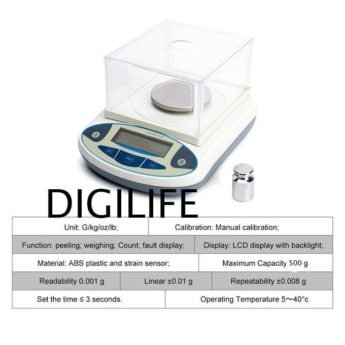 Jual Timbangan Analitik 0,001g Max 500g Lab Digital Scale Miligram 0.001g 500 gram Mg JMB ...