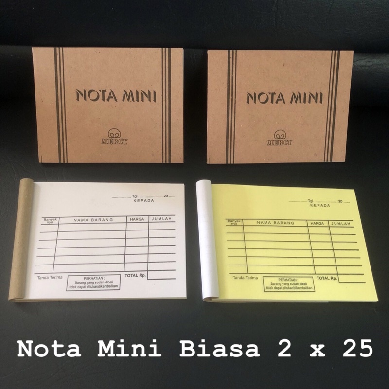Jual NOTA MINI Mercy Biasa & NCR Rangkap 2 dan 3 Nota Olshop 25 Set 50 ...