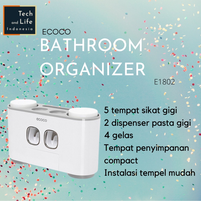 Jual Ecoco Toothbrush Holder Rak Sikat Gigi Dispenser Odol E1802 ...