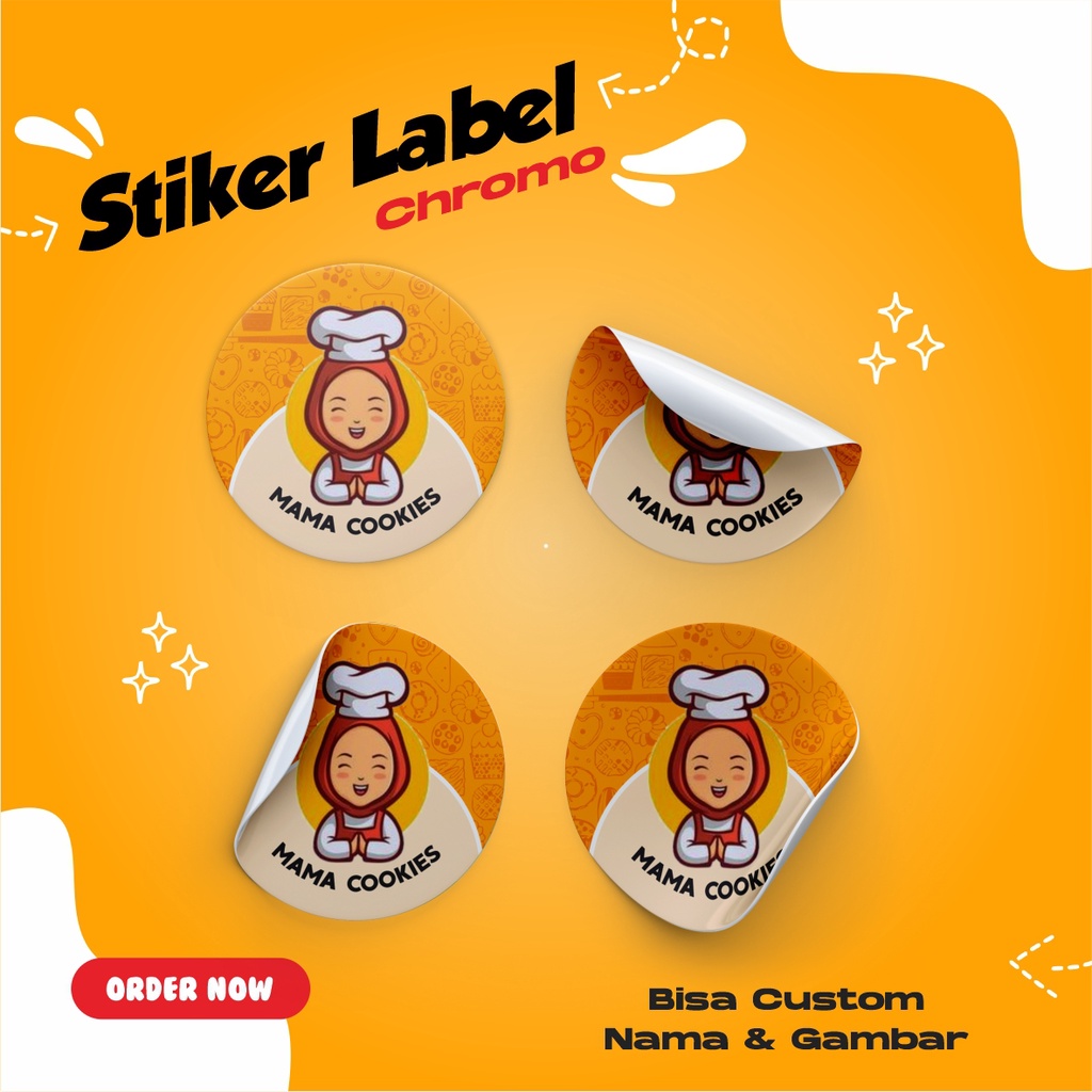 Jual Cetak Label Stiker Custom Produk Olshop Kue Bakery Kemasan Tinggal ...