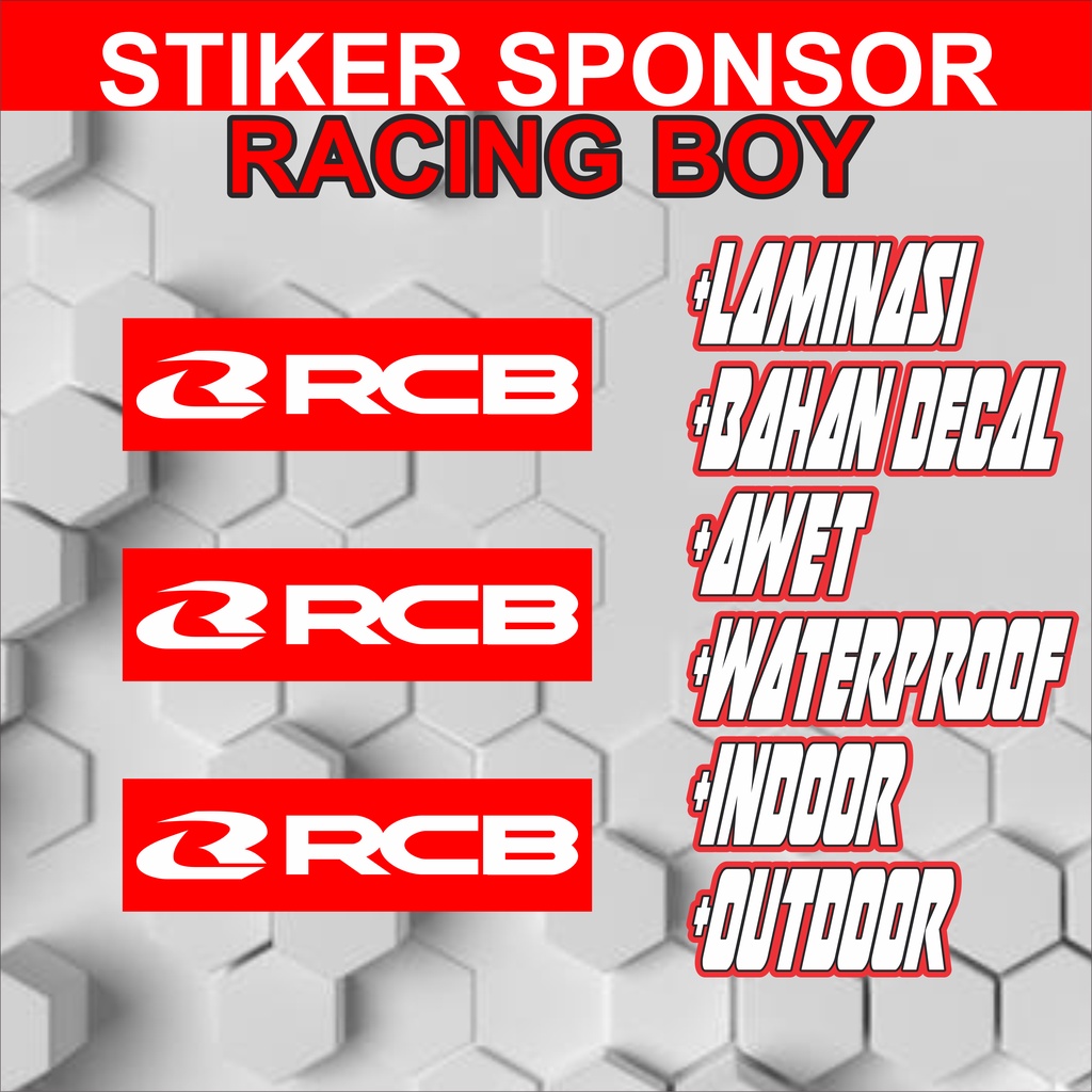 Jual STIKER RACING BOY STICKER RCB SPONSOR SHOCK DEPAN | Shopee Indonesia