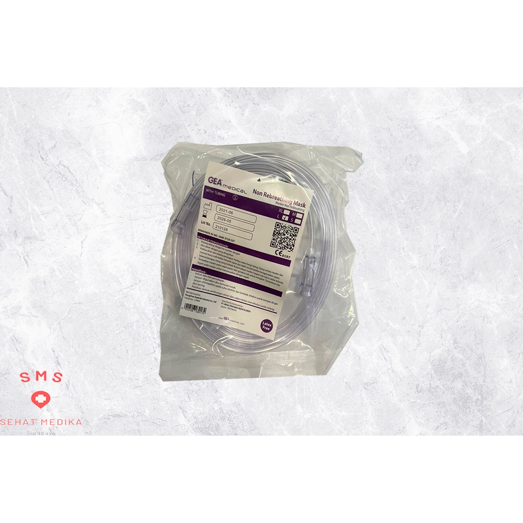 Jual MASKER OKSIGEN NON REBREATHING MASK GEA DEWASA /NON REBREATHING ...