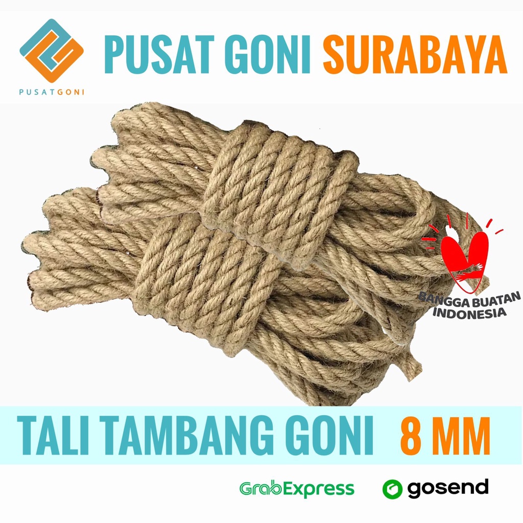 Jual Tali Tampar Goni 8mm - Tali Sisal - Tali Garukan Kucing - Jute ...