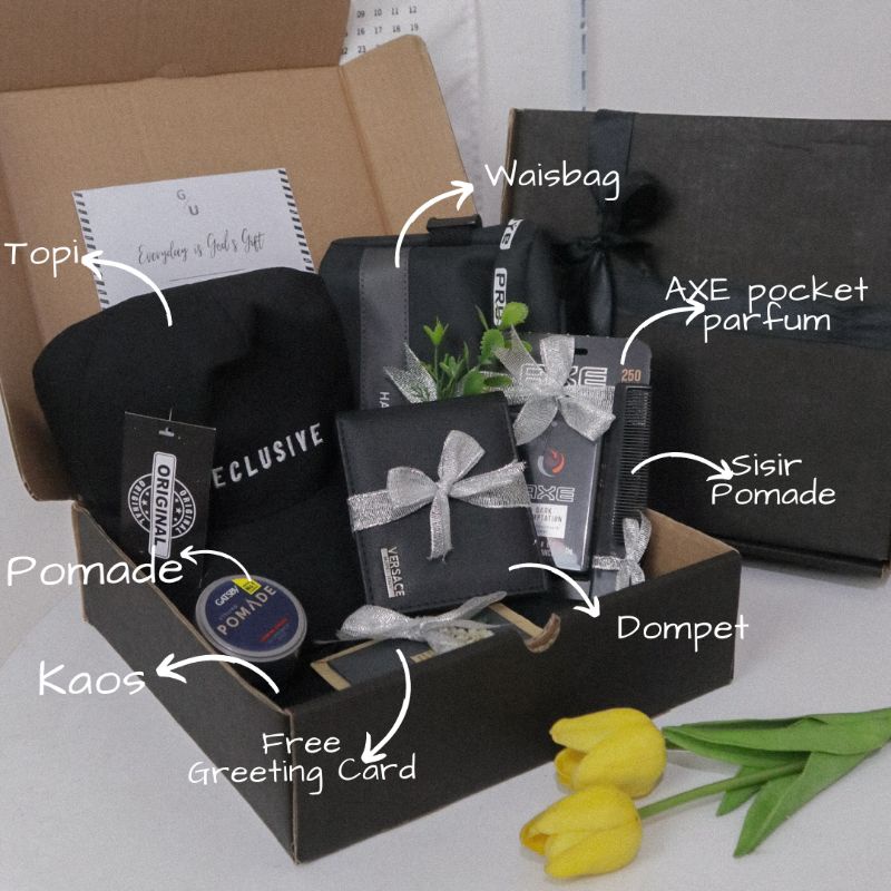 Jual MAN GIFTBOX EXCLUSIVE/KADO COWOK OOTD/DAILY OUTFIT HAMPERS ...