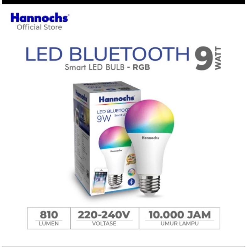 Jual LED Bluetooth 9 Watt, Smart LED Buld RGB Hannochs | Shopee Indonesia