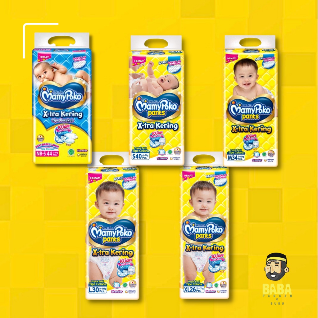 Jual MamyPoko Xtra Kering Std Pants NB-S44/S38/M32/L30/XL26/XXL24 | Shopee Indonesia