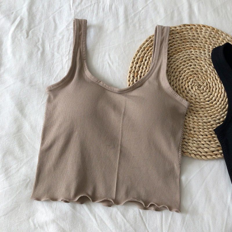 Jual Tanktop Korean wanita dengan tali trap singlet Korean croptop ...