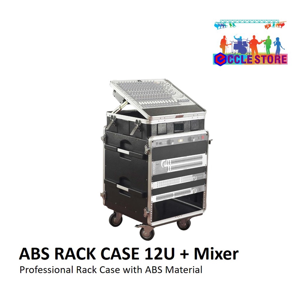 Jual ABS Rack Case 12U + Pop-up Mixer - 12RU Professional Rack Case ...