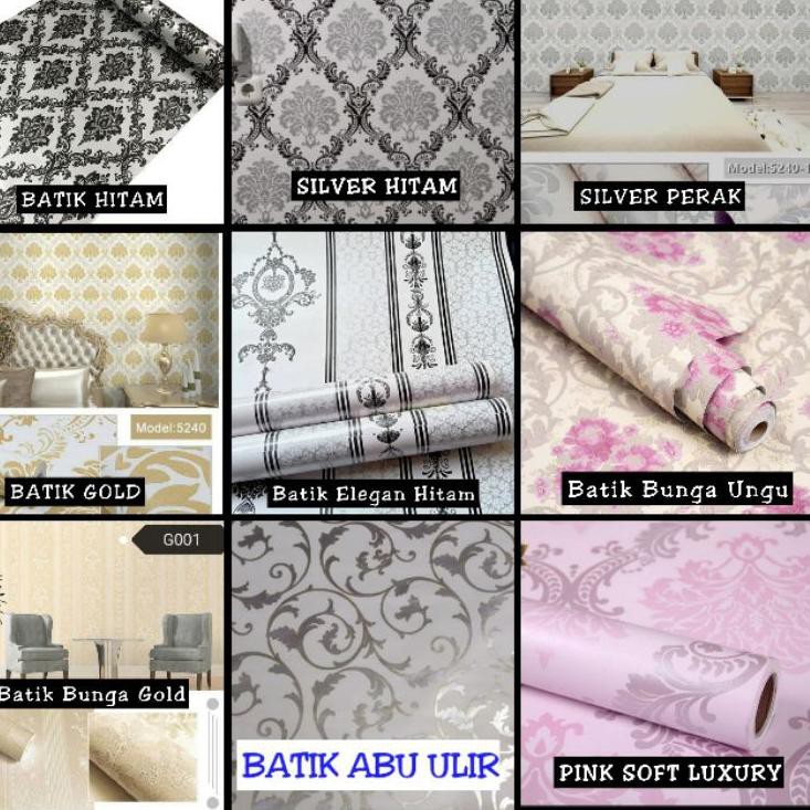 Jual Sale!!! 10 M x 45 Cm WALLPAPER DINDING STIKER MOTIF BATIK SILVER ...