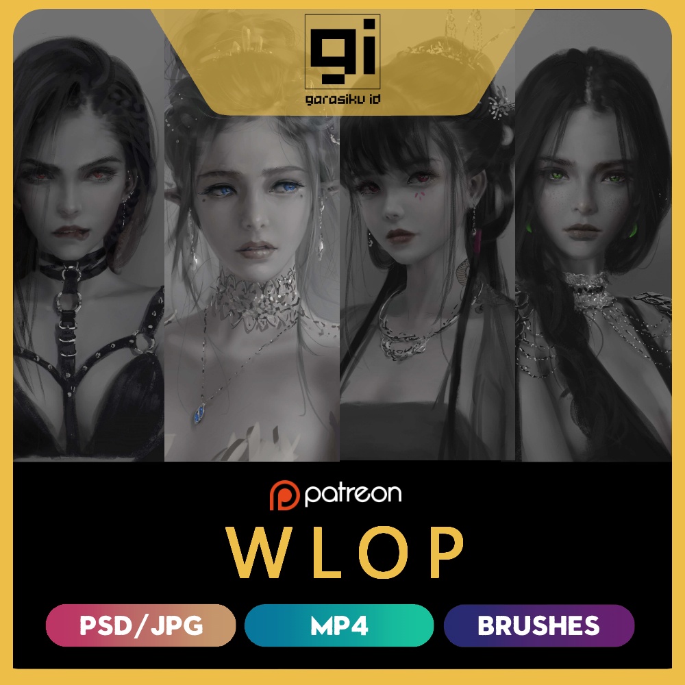 Jual WLOP - 3 POTRAIT COMPLETE VIDEO+PSD+JPG+BRUSH | Shopee Indonesia