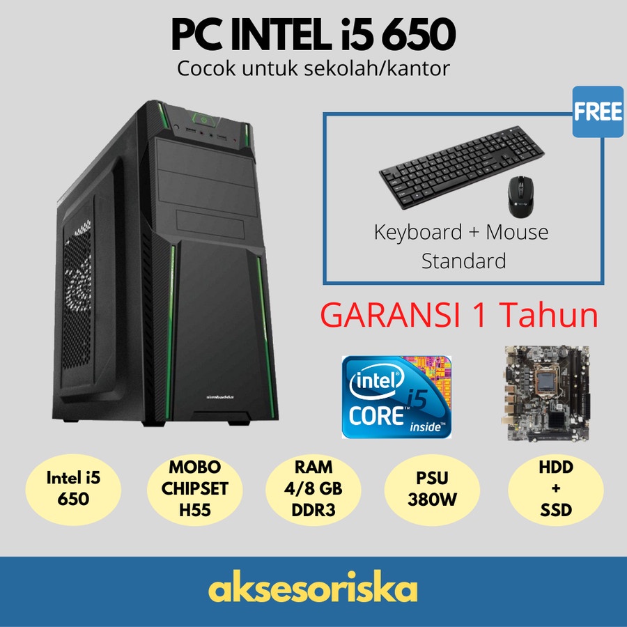 Jual CPU/PC Rakitan/PC Kantor/Komputer/Intel Core i5/SSD/HDD | Shopee Indonesia