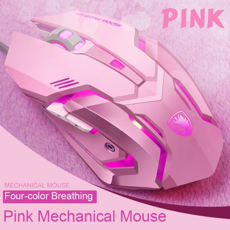Jual Mouse Gaming Pink LED USB/ Gaming Mouse Led Wireless 1600 DPI ...