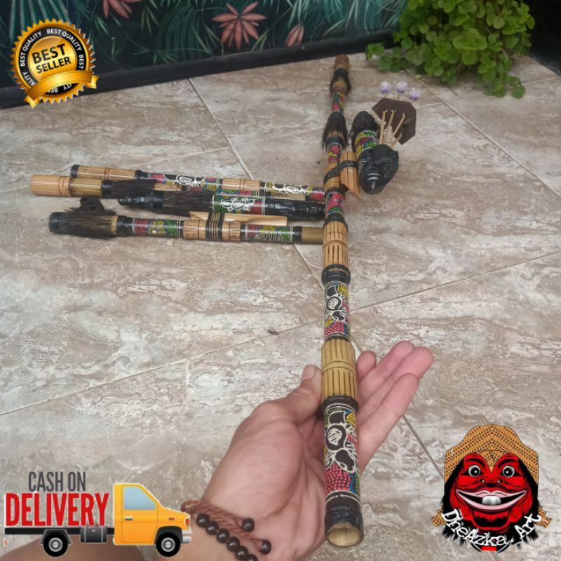 Jual Sumpit sumpitan bambu motif tulis antik Mandau tradisional ...