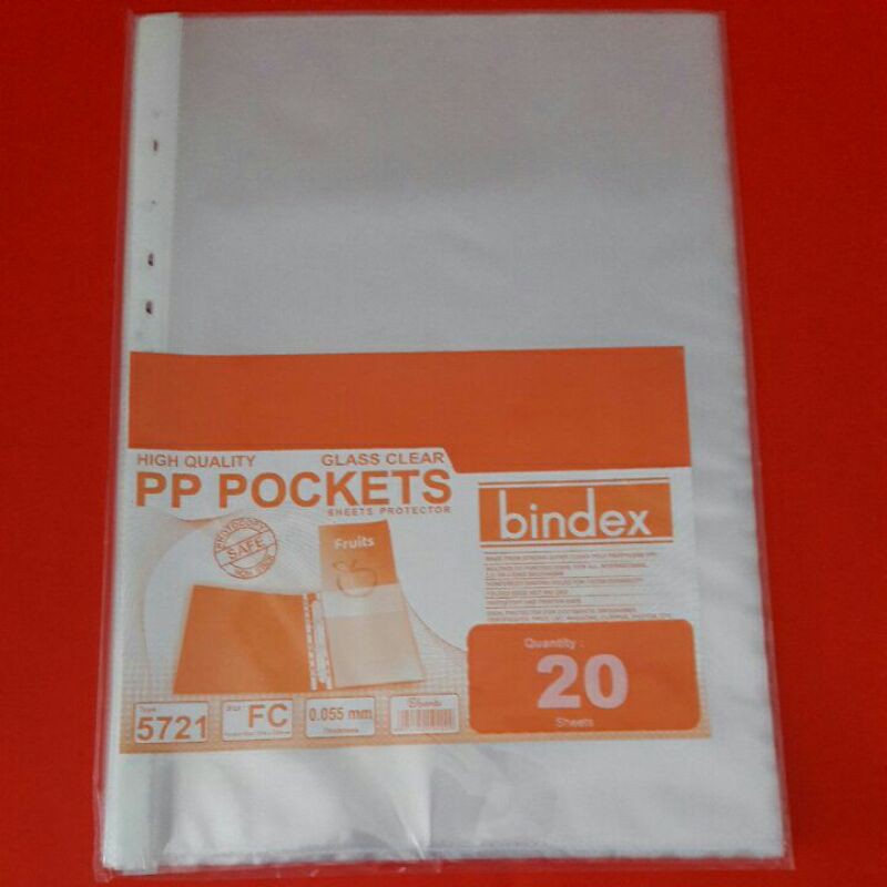 Jual PP POCKET / PLASTIC POCKET F4 BINDEX 5721 | Shopee Indonesia