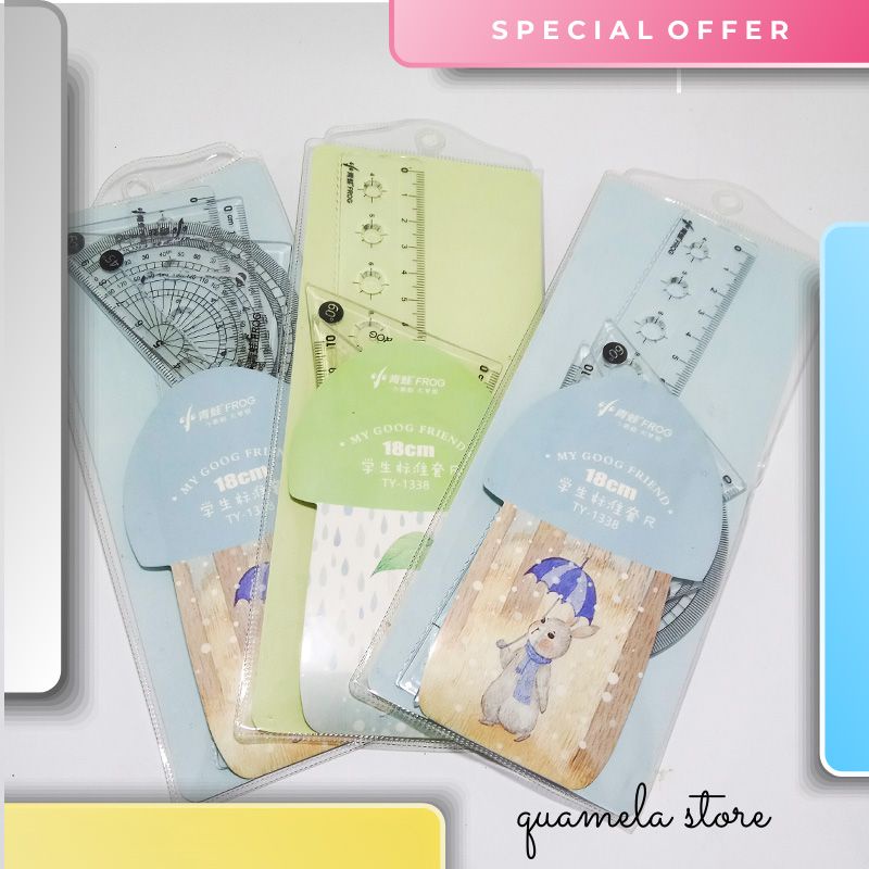 Jual Penggaris Geometri 4 In 1 Penggaris Geometrik Geometry Set Alat ...