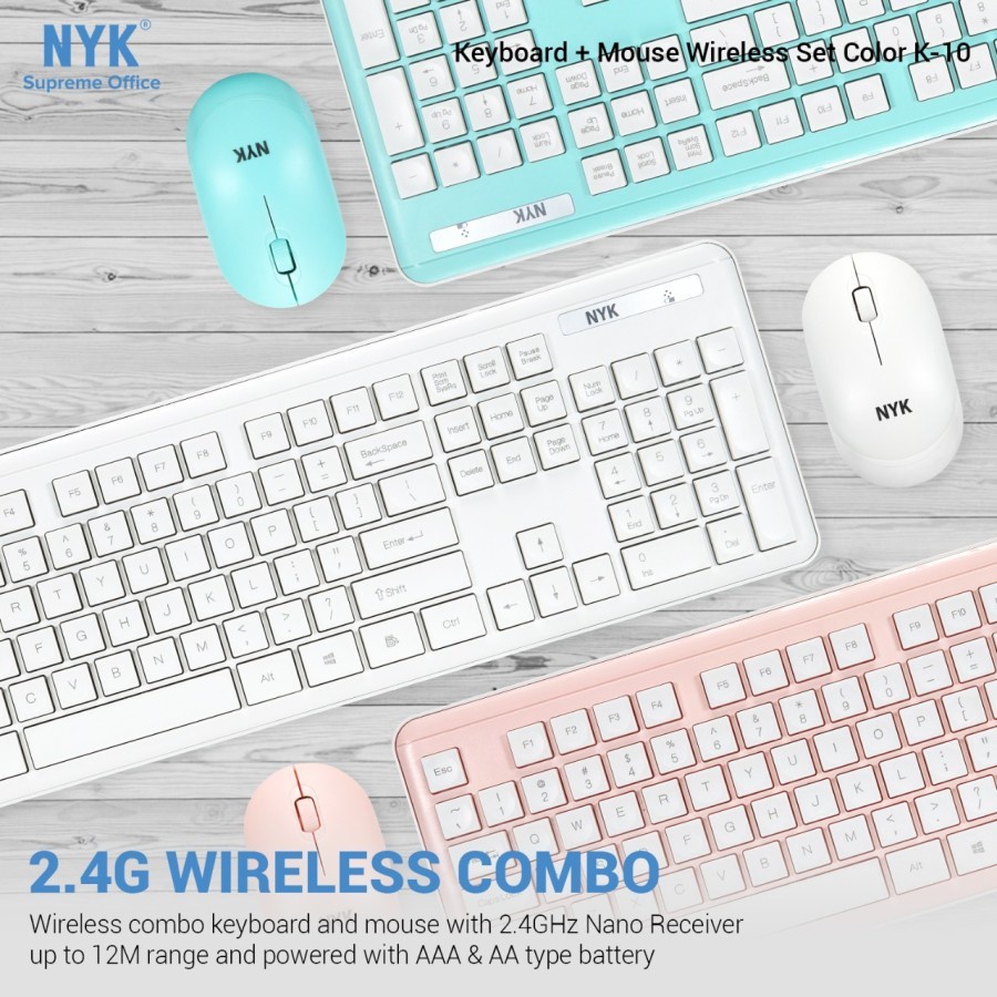 Jual NYK Supreme K10 Wireless Keyboard and Mouse Combo 2.4Ghz | Shopee Indonesia