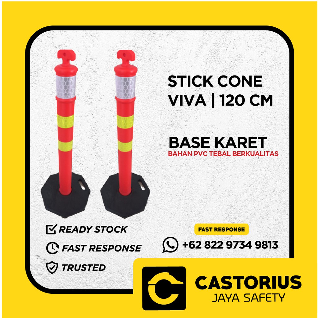 Jual STICK CONE KARET TRAFFIC CONE KARET SAFETY CONE DOUBLE SCOTLIGHT ...