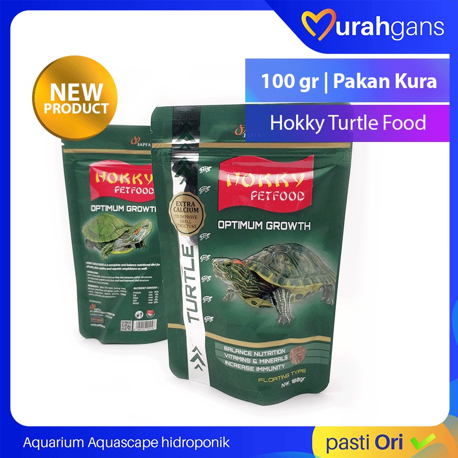 Jual Hokky Turtle Food 100 Gram Extra Calcium makanan Kura-Kura ...