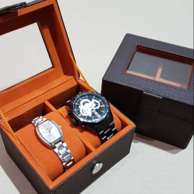 Jual Box jam tangan isi 2 coklat inner coklat muda terbaru/couple ...