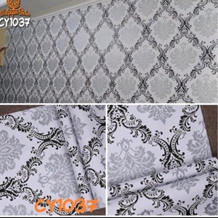 Jual WALLSTICKER MOTIF BATIK SILVER HITAM PUTIH | Shopee Indonesia