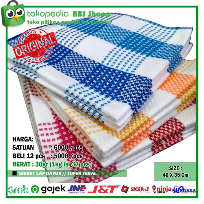 Jual serbet / lap dapur / lap / kain lap - Merah | Shopee Indonesia