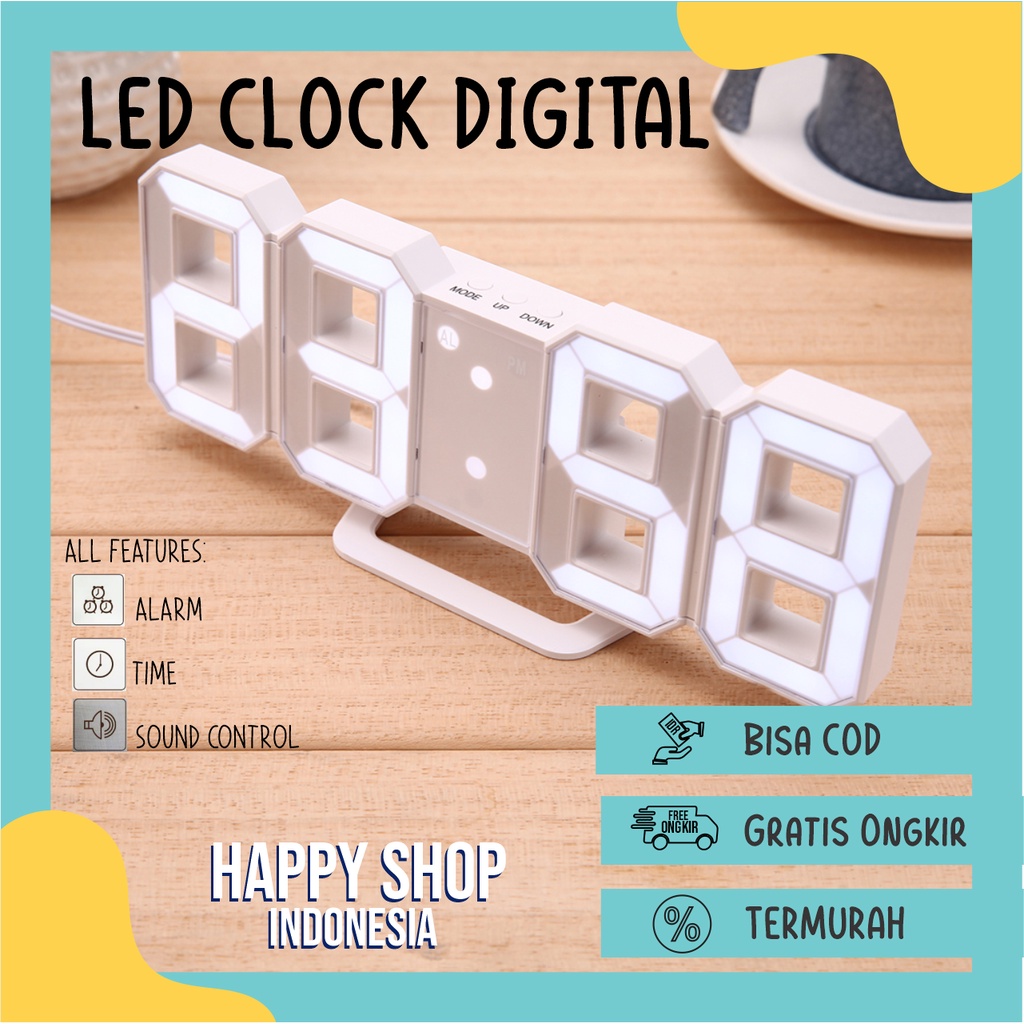 Jual Jam Digital LED Desain Modern 3D Fitur Lengkap Modern Kekinian ...
