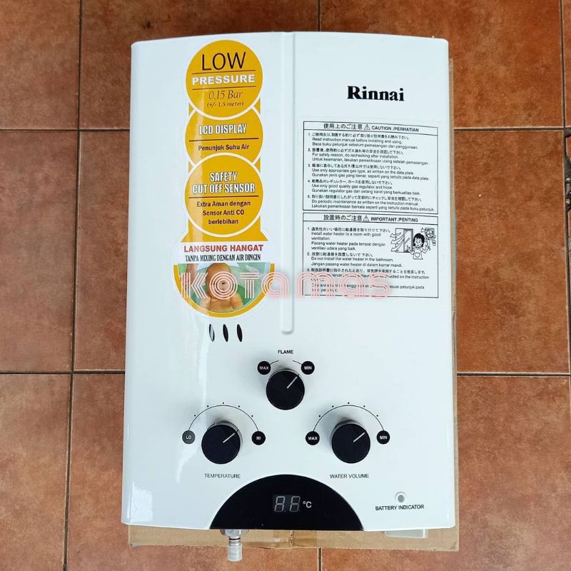 Jual Gas Water Heater Rinnai REU5CFC Pemanas Air Panas Kamar Mandi 5 Liter | Shopee Indonesia