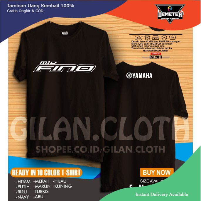 Jual BAJU KAOS MOTOR YAMAHA FINO RACING OTOMOTIF - DEMETER CLOTH ...