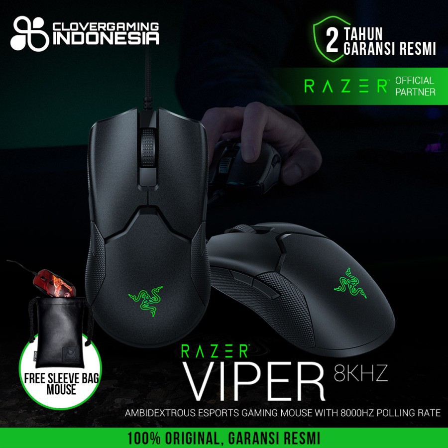 Jual Razer Viper 8KHz - Ambidextrous Esports Gaming Mouse | Shopee ...