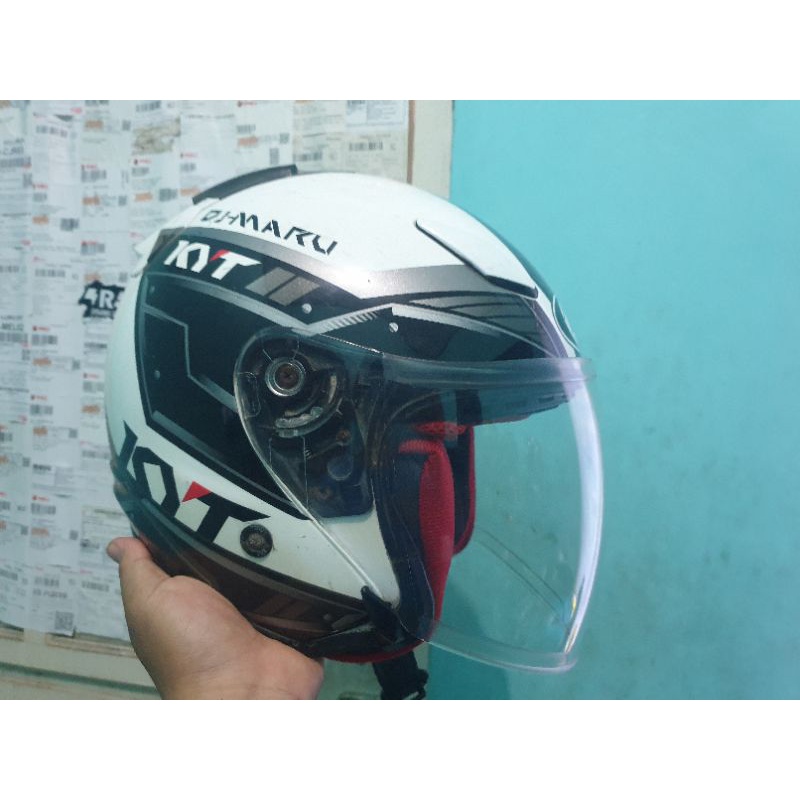 Jual KYT DJ MARU MOTIF SERI 9 PUTIH BEKAS TERMURAH | Shopee Indonesia