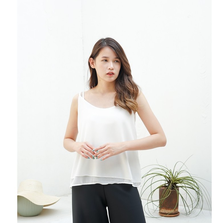 Jual Aster Tank Top - Atasan Wanita - Putih | Shopee Indonesia