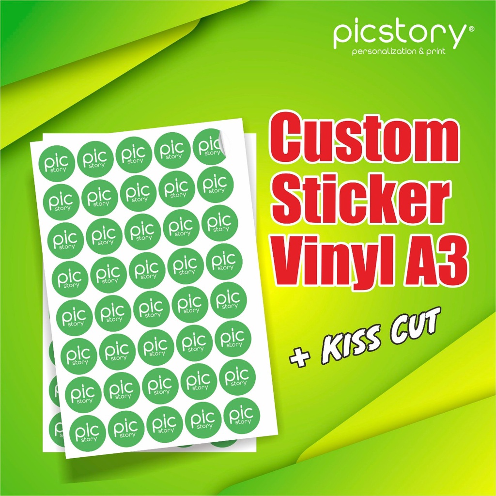 Jual Cetak Custom Stiker Vinyl Kiss Cut - Sticker Label Produk Makanan ...
