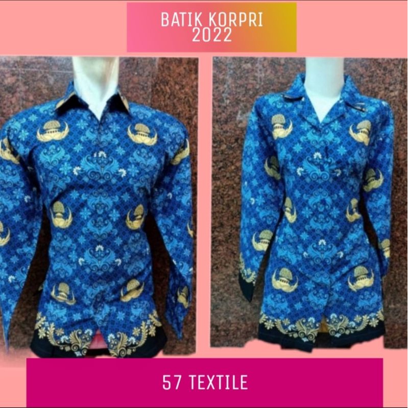 Jual Kain Batik KORPRI Baru 2022 Double Border Line / Kain KORPRI Resmi ...