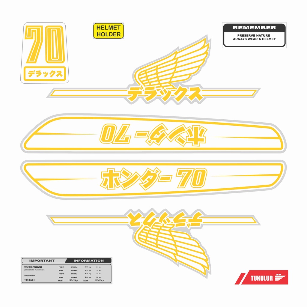 Jual STIKER STRIPPING HONDA C70 WHITE EDITION FONT JAPAN | Shopee Indonesia