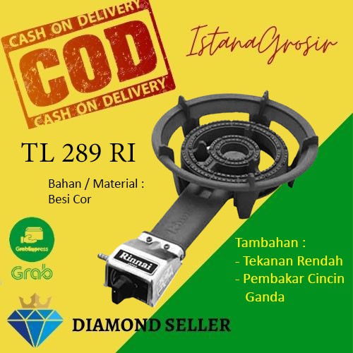 Jual Kompor Gas Cor Komersial 1 2 Tungku Rinnai Rinai Murah TL 289 RI ...