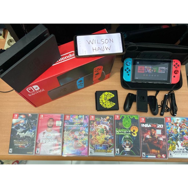 Jual NINTENDO SWITCH V2 NEON(full set) | Shopee Indonesia