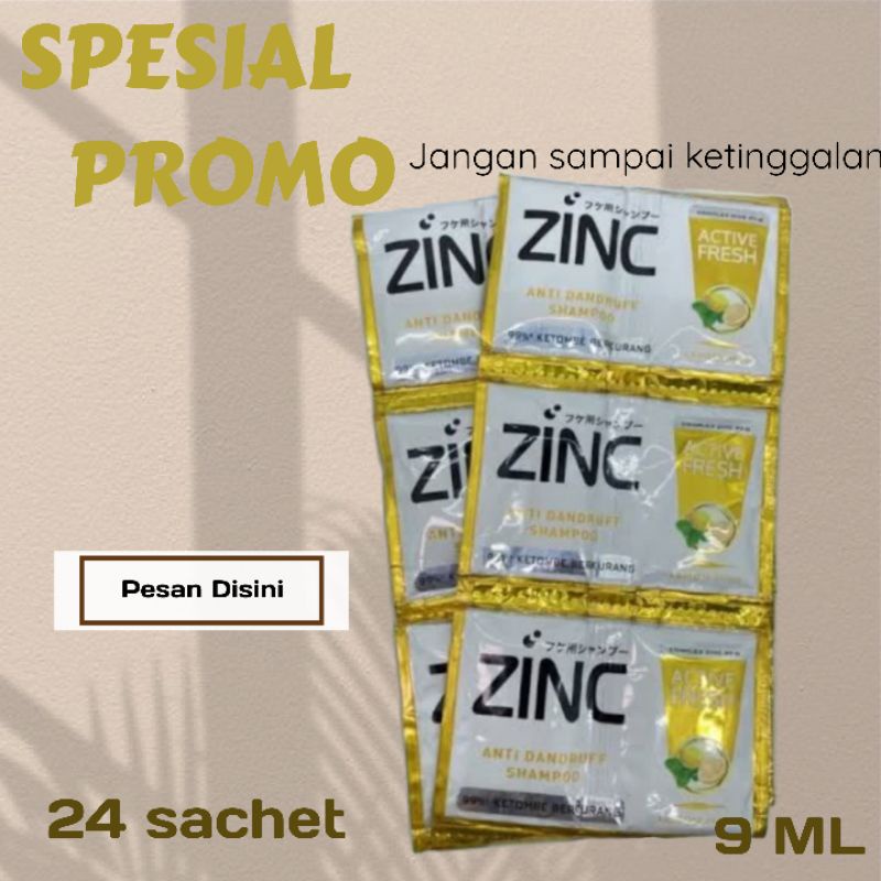 Jual shampo zinc warna kuning 9 ml 12 sachet | Shopee Indonesia