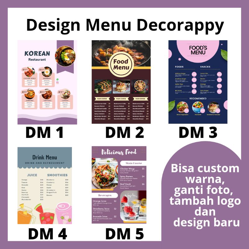 Jual design menu / jasa menu makanan minuman kue hits / jika ingin ...