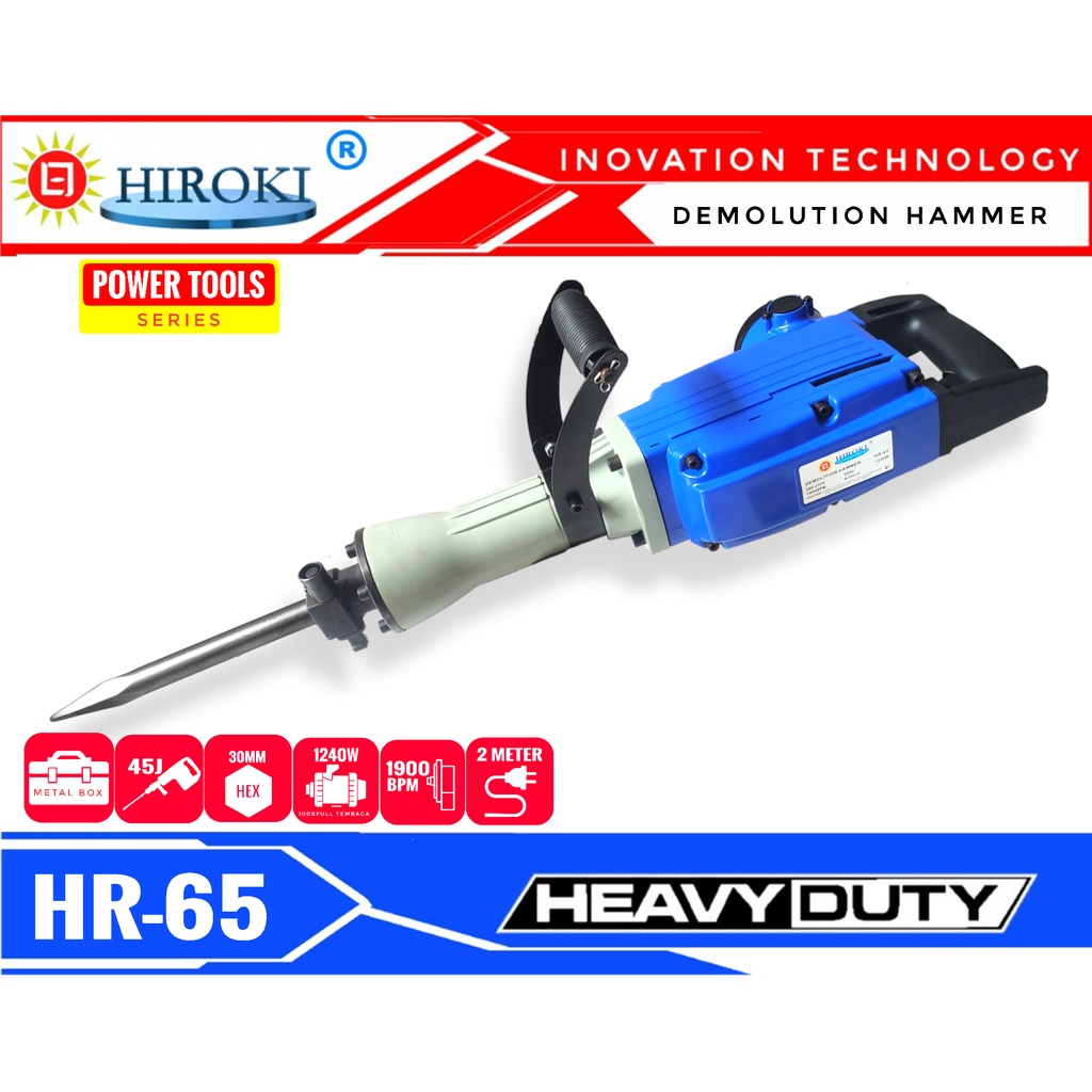 Jual Mesin Demolution Jack Hammer Wall Breaker Bobok Penghancur beton Ph 65 Hiroki HR-65 PH65 ...