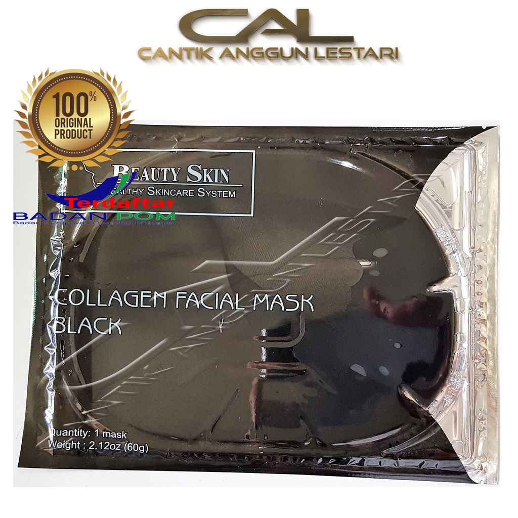 Jual Masker Wajah BLACK BEAUTY SKIN COLLAGEN FACIAL MASK BLACK ( HITAM ...