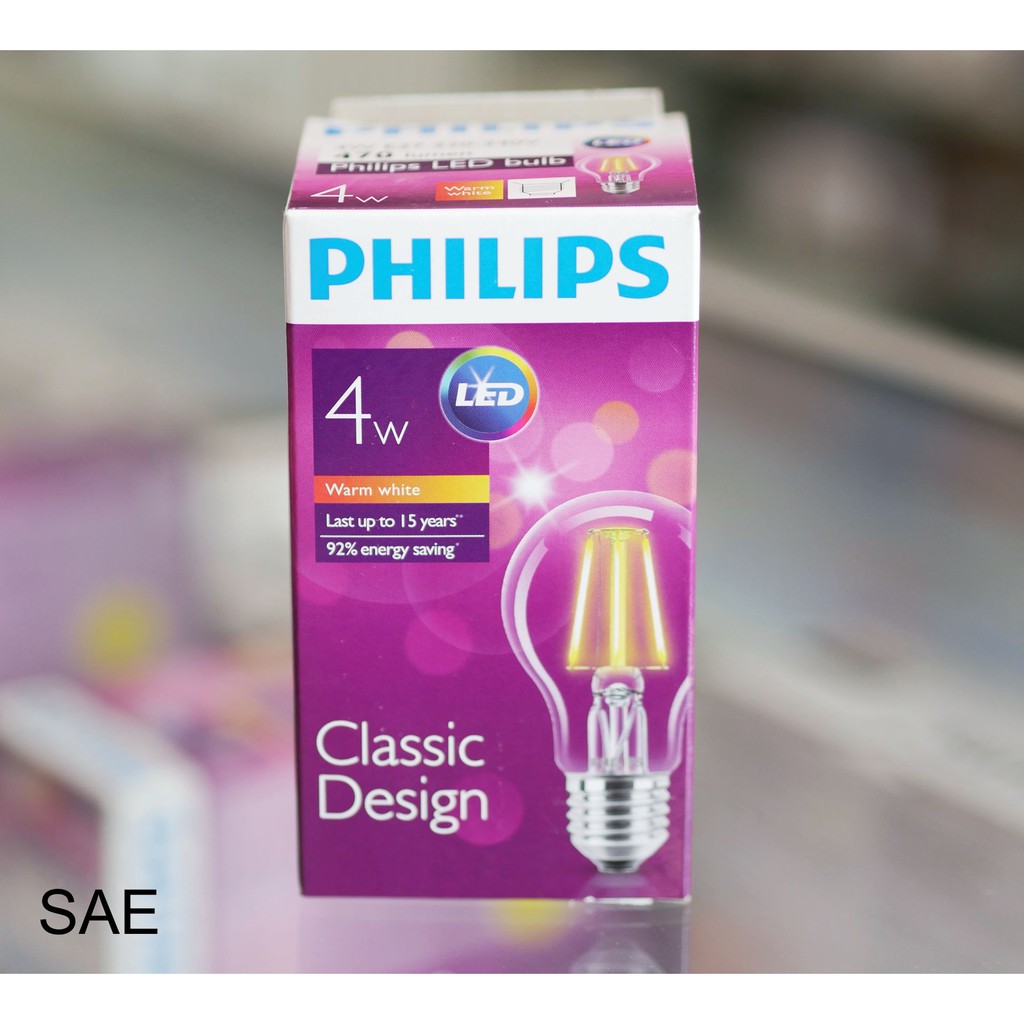 Jual lampu LED classic Philips 4 watt model bulb | Shopee Indonesia