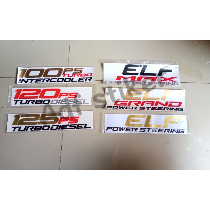 Jual stiker Elf power steering Elf max Elf 125ps / stiker elf 125ps elf ...
