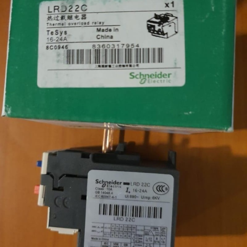 Jual LR D22 THERMAL Overload Schneider LRD 22 / LRD-22 / LRD22 16-24A ...