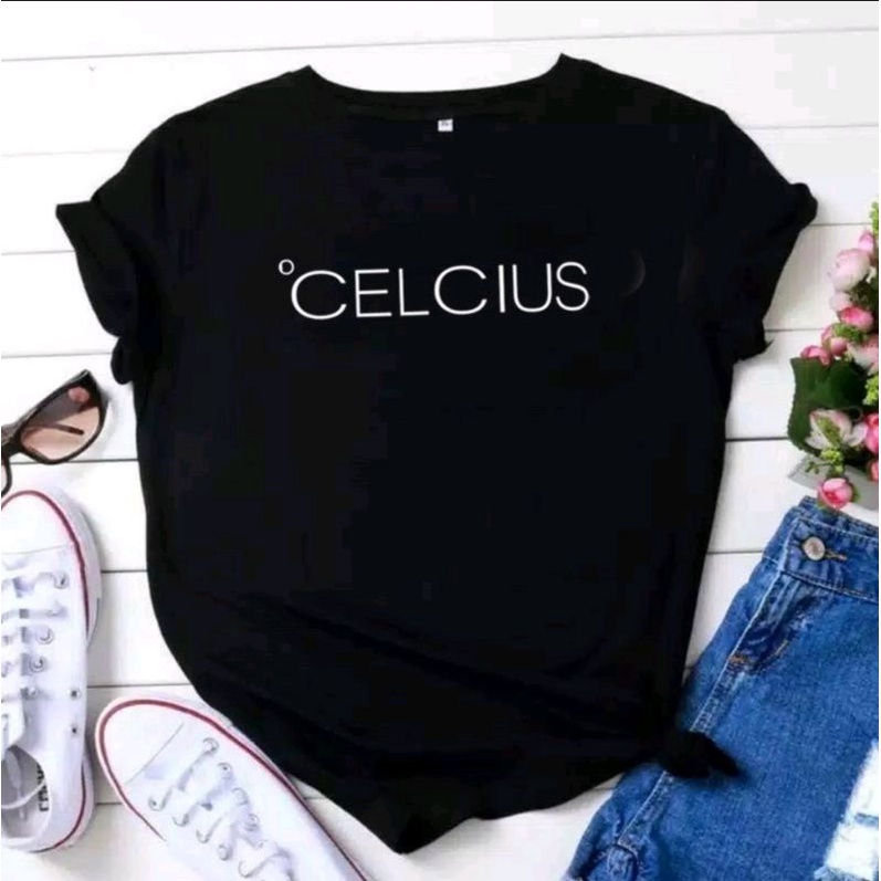 Jual kaos Wanita pria kaos Distro celcius kaos simple keren | Shopee ...