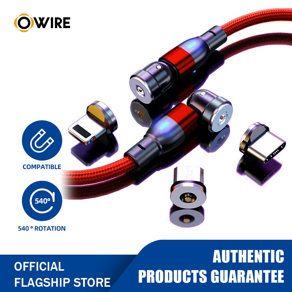 Jual OWIRE 540º kabel magnetnic magnet 3 in 1 Fast Charging Magnetic ...