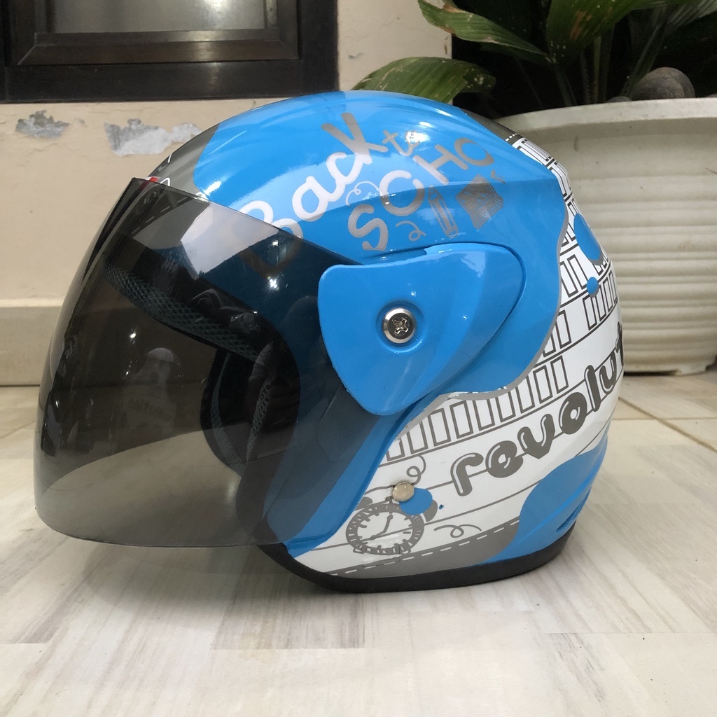 Jual HELM BOGO REVOLUTION HELM HALF FACE MOTIF KEREN MODIS | Shopee ...