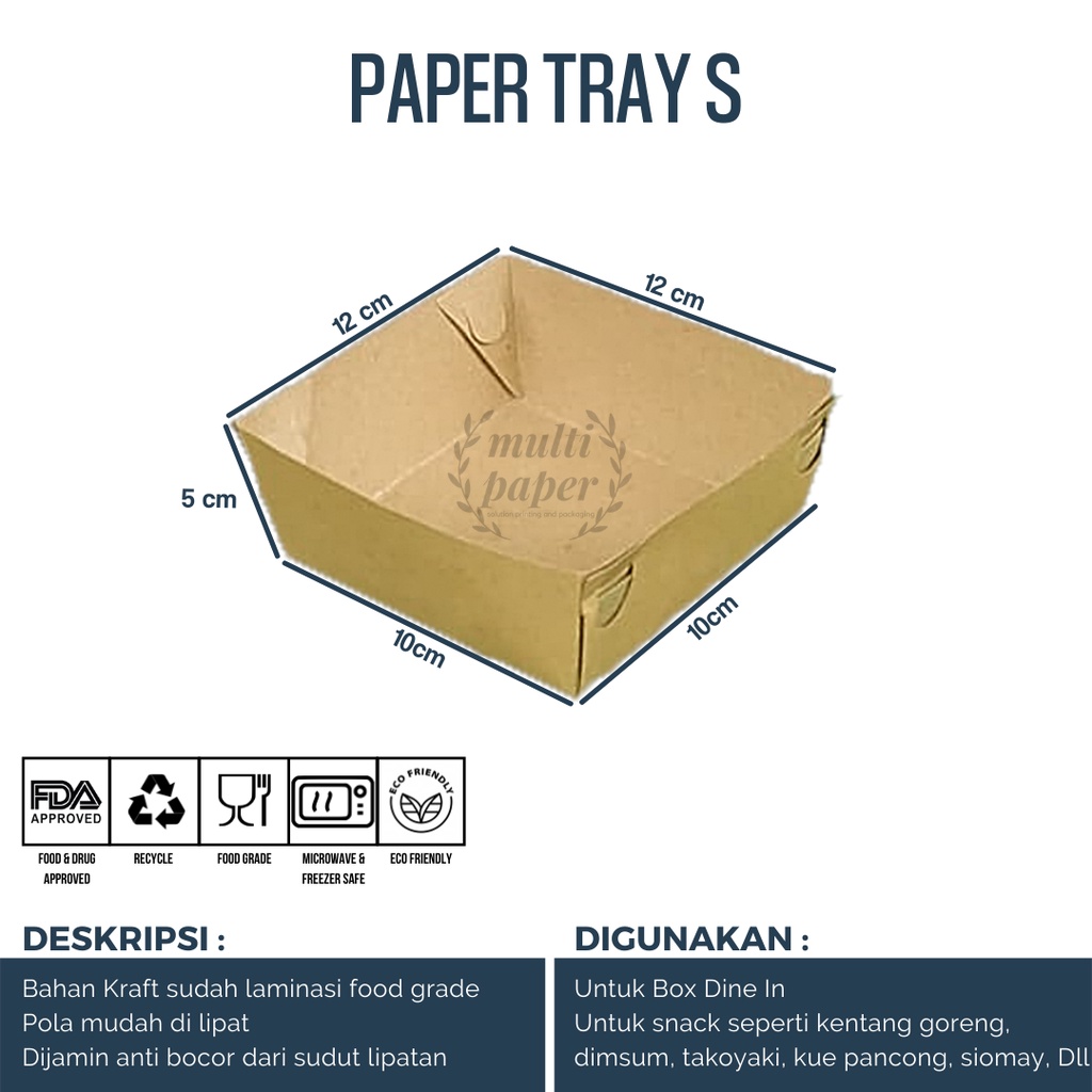 Jual Piring Kertas Tray S / Paper Tray Food S / Tray Paper S / Mangkuk ...