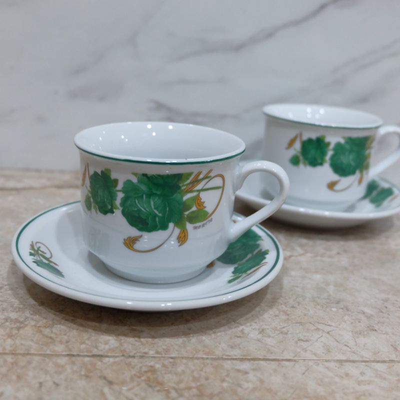 Jual MORITO- CANGKIR PIRING ROSE HIJAU/1PCS | Shopee Indonesia