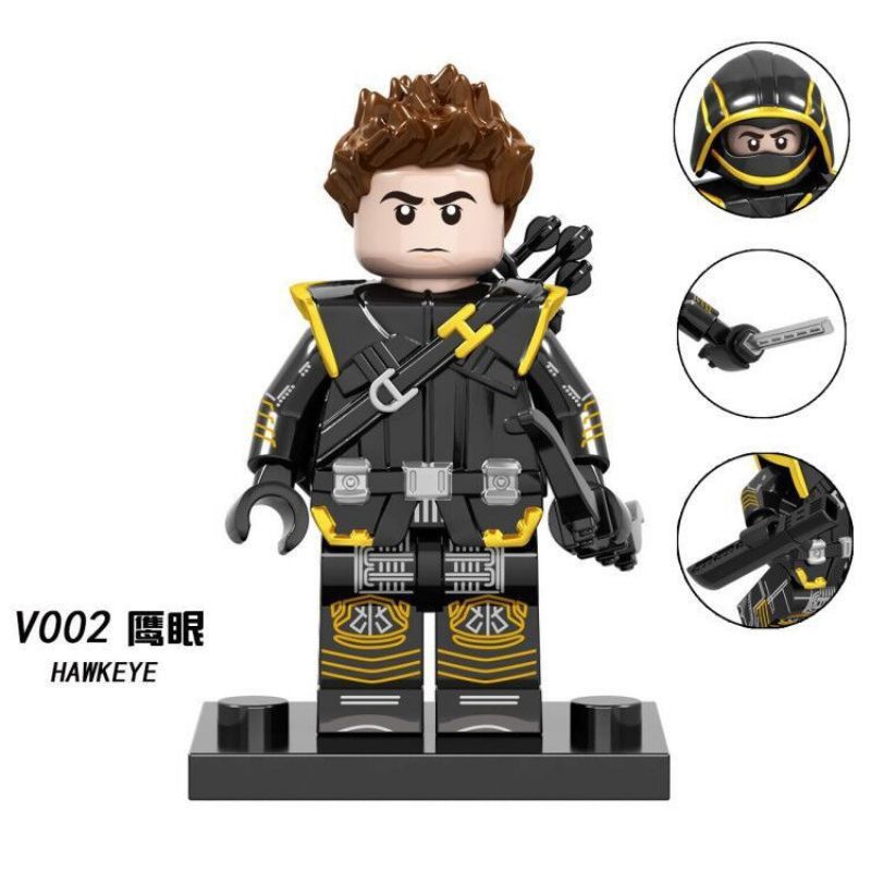 Jual V002 Mainan Anak Balok Susun Mini Pahlawan Super Hawkeye Ronin ...