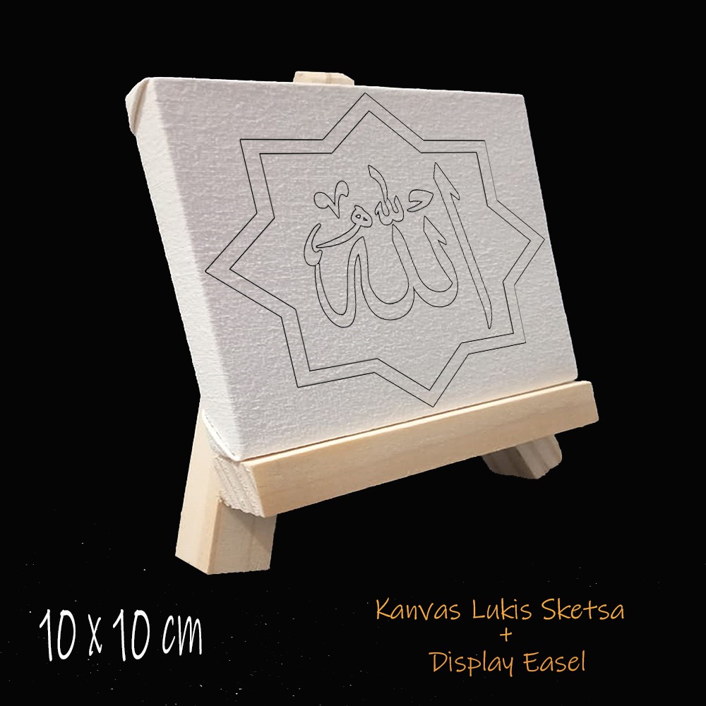 Jual Kanvas Lukis Sketsa Kaligrafi + Display Easel 10x10 | Shopee Indonesia